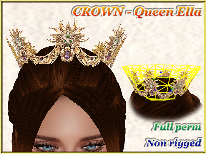 Second Life Marketplace - CROWN - Queen Ella (Non rigged) (Full perm)