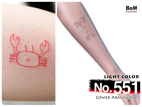 Second Life Marketplace - (Lower Arm Tattoo) No.551 Light Color - BoM