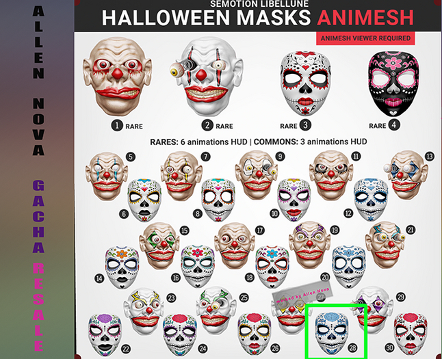 Second Life Marketplace - SEmotion Libellune Halloween Masks #28