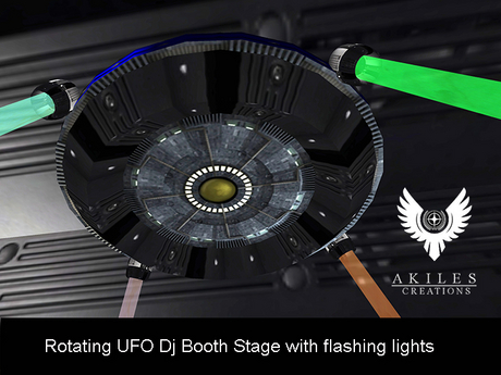 Second Life Marketplace - Rotating UFO Dj Booth Stage with flashing lights
