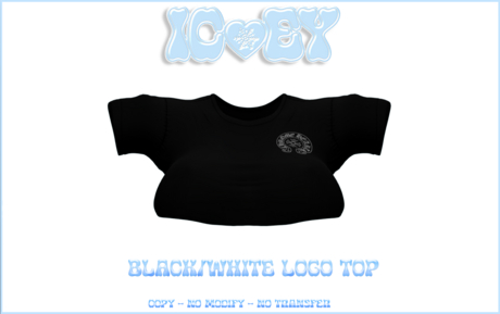 Second Life Marketplace - Icey-Chrome Hearts Black/White Logo Top