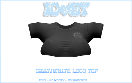 Second Life Marketplace - Icey-Chrome Hearts Gray/White Logo Top