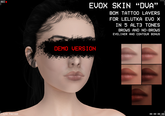 Second Life Marketplace - Found Footage - DVA human skin DEMO