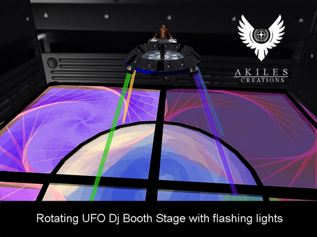 Second Life Marketplace - Rotating UFO Dj Booth Stage with flashing lights
