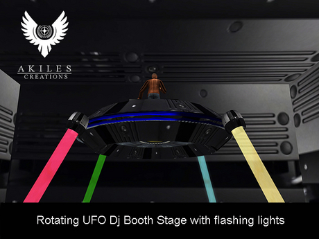 Second Life Marketplace - Rotating UFO Dj Booth Stage with flashing lights