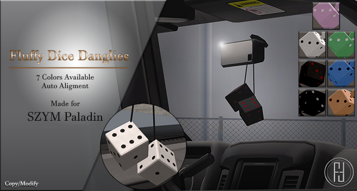 Second Life Marketplace - FORMME. Fluffy Dice Danglies