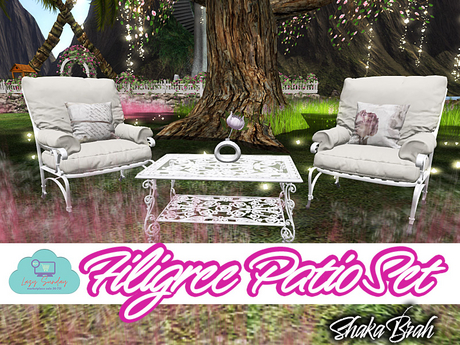 Second Life Marketplace - Shaka Brah Filigree Patio Set|Patio Set|Lazy ...