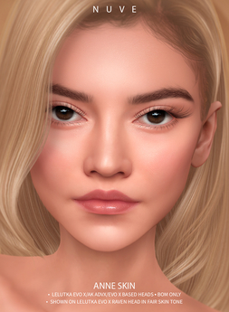 Second Life Marketplace - Nuve. Anne skin Rosy - Lelutka Evo X