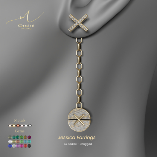 Second Life Marketplace - Orsini Jewelry Jessica Earrings Unpack