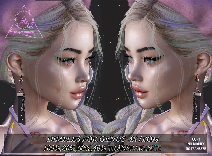 Second Life Marketplace - AUTUMN -CHEEK DIMPLES for GENUS 4K/ BOM