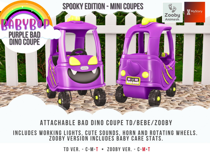 Second Life Marketplace - :bb:: Spooky Edition - Bad Dinos Mini Coupe ...