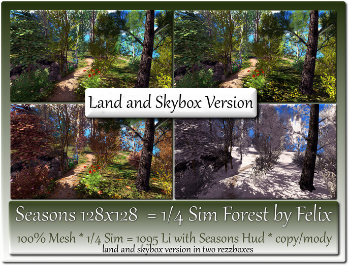 Second Life Marketplace - Seasons 128x128 1-4 sim Forest by Felix 1095 ...