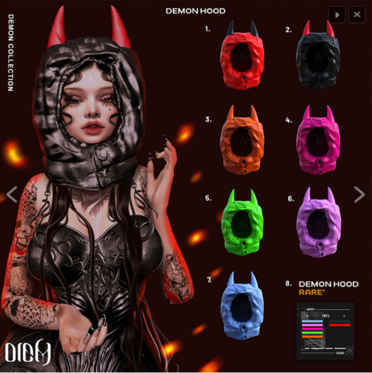 Second Life Marketplace - 7. DIEM. Demon Hood - bbyblu [rez]