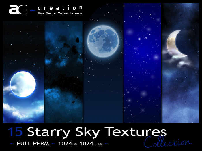 Second Life Marketplace - ~AG~ Creation ~ Starry Sky Textures Full Perm