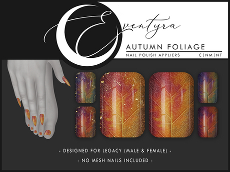 Second Life Marketplace - Eventyra - Legacy Nail HUD - Autumn Foliage