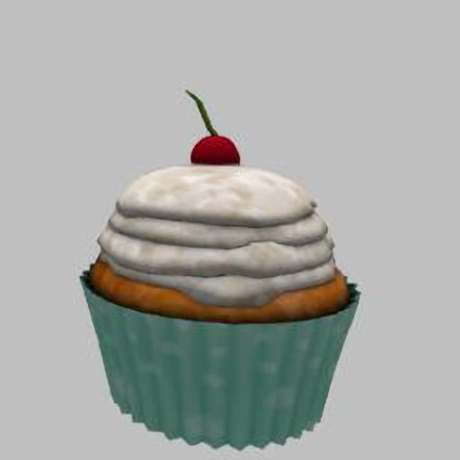 Second Life Marketplace - Cupcake with Cherry (BIG)-Vanilla-teal paper