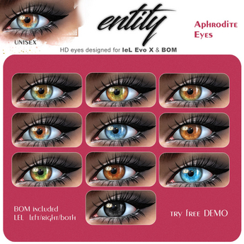 Second Life Marketplace - Entity Eyes - Aphrodite LEL Evo-X BOM