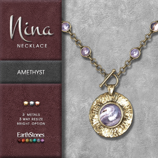 Second Life Marketplace - EarthStones Nina Necklace ~ Amethyst