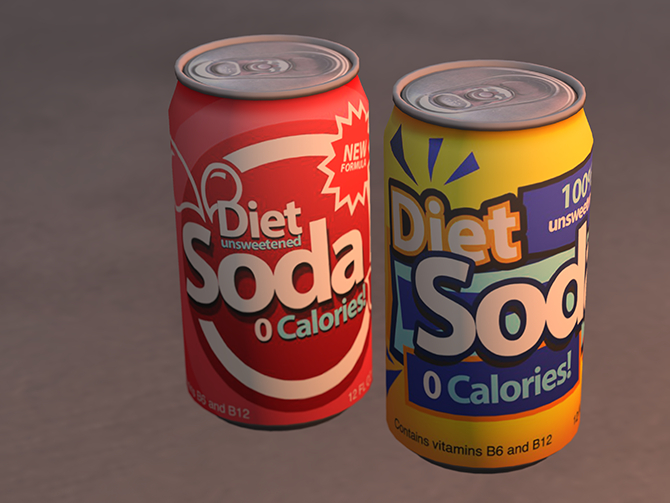 Second Life Marketplace - :[T]: Soda Cans 01 - Diet Red and Yellow