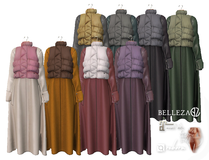 Second Life Marketplace - {amiable}Mesh Down Jacket Dress(FAT PACK)