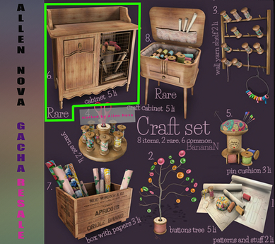 Second Life Marketplace - 6. BananaN. Craft set cabinet RARE