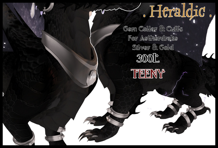 Second Life Marketplace - . heraldic . [Teeny] Aether Drake Gem Cuffs ...