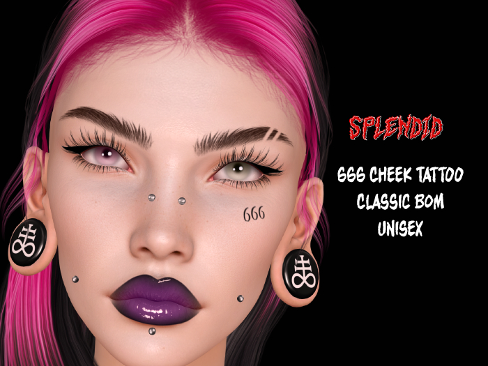 Second Life Marketplace - Splendid - 666 Cheek Tattoo