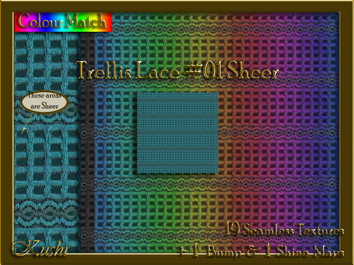 Second Life Marketplace - Trellis Lace #01 Sheer Seamless Texture Pack