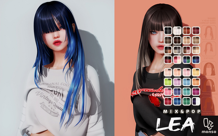 Second Life Marketplace - [monso] Lea Hair /Mix & Pop