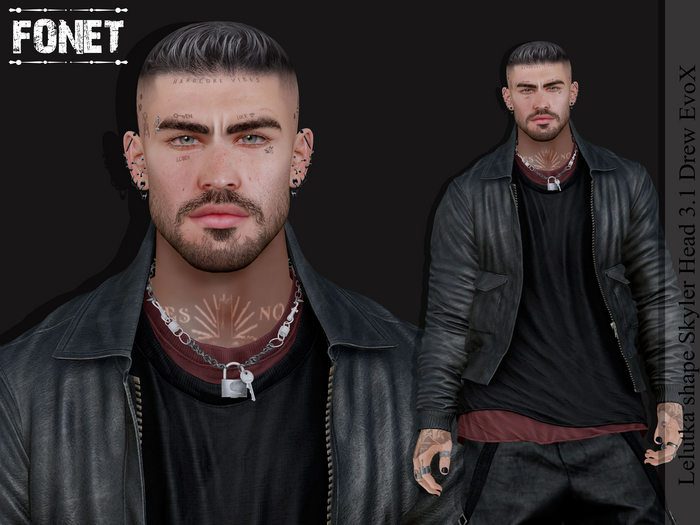 Second Life Marketplace - Lelutka shape Skyler Head 3.1 Drew EvoX
