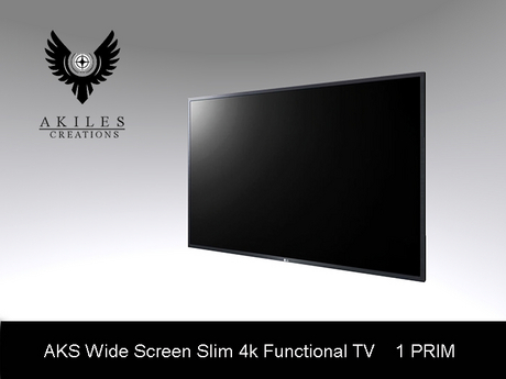 Second Life Marketplace - AKS Wide Screen Slim 4k Functional TV