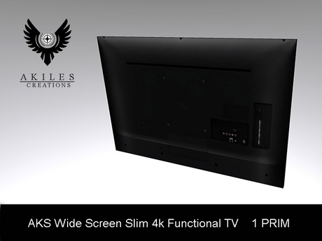 Second Life Marketplace - AKS Wide Screen Slim 4k Functional TV