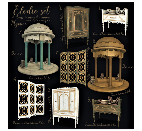 Second Life Marketplace - 5. Elodie set room divider brown