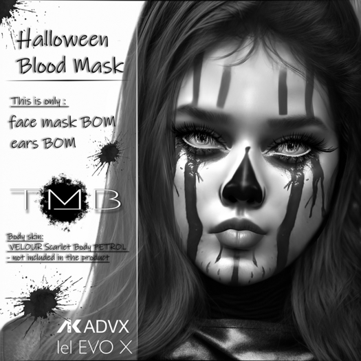 Second Life Marketplace - [T.M.B] Halloween Blood Mask BOM DEMO for LEL ...