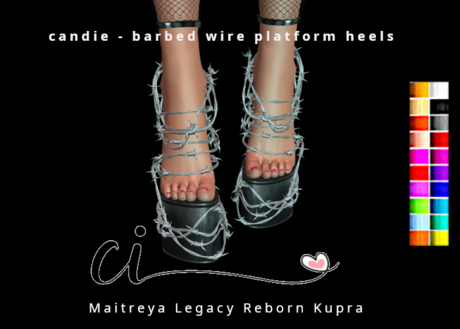 Second Life Marketplace - candie's - barbed wire platform heels