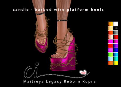 Second Life Marketplace - candie's #9 barbed wire platform heels