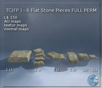 Second Life Marketplace - TC(FP ) - 6 Flat Stone Pieces FULL PERM
