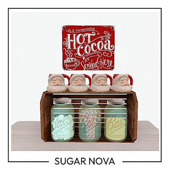 Second Life Marketplace - SN - Santa Coco Shelf and Metal Sign - Christmas