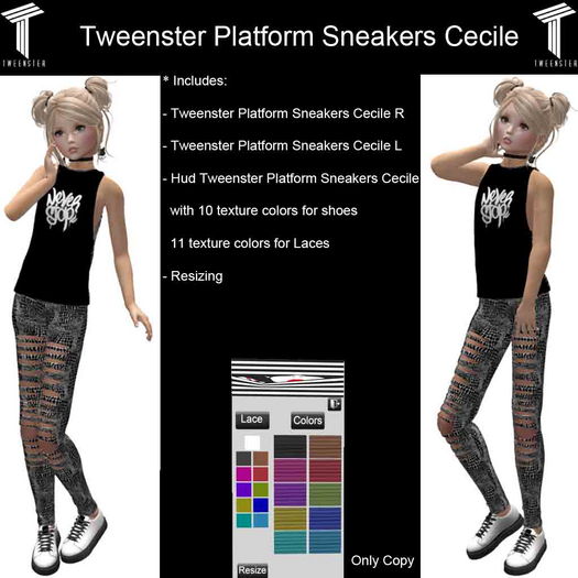 Second Life Marketplace - Tweenster Platform Sneakers Cecile