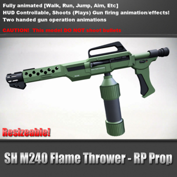 Second Life Marketplace - SH RP Prop Gun - M240 Flame Thrower