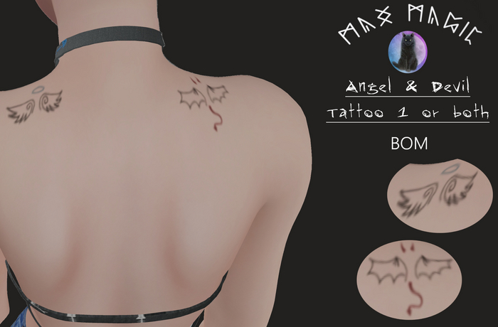 Second Life Marketplace - ::MM:: Angel & Devil back tattto - BOM
