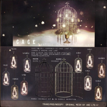 Second Life Marketplace - 2){anc} cage. decor {shabby} RARE