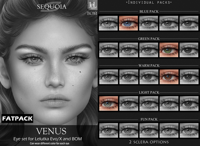 Second Life Marketplace - DEMO::Sequoia:: Venus eye set for LeLutka Evo ...