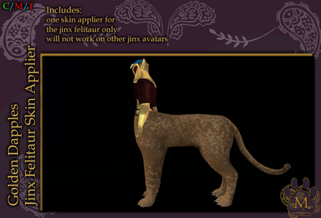 Second Life Marketplace - *M* jinx felitaur golden dapples Unpacker
