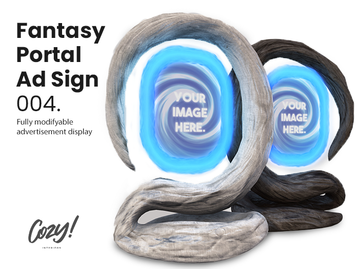 Second Life Marketplace - Cozy! Fantasy Portal Ad Sign 004.