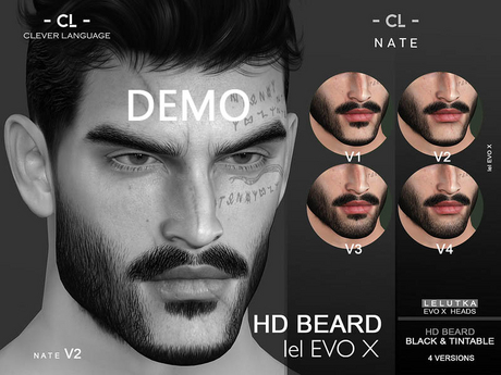 Second Life Marketplace - HD Beard - N A T E - (lel EVO X)