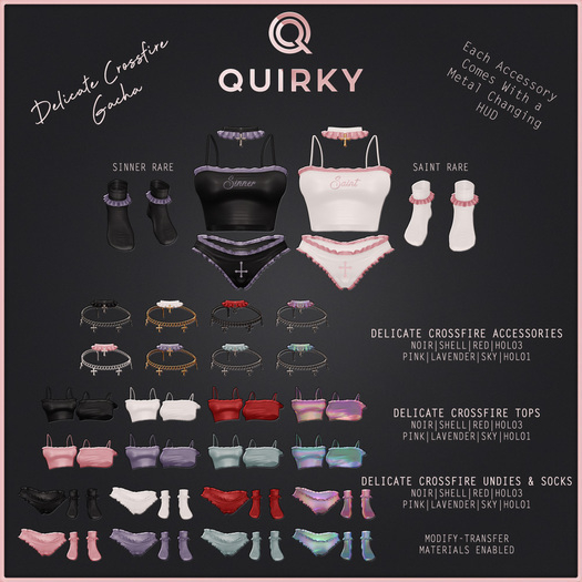 Second Life Marketplace - .Quirky. - Delicate Crossfire Accessories - Pink