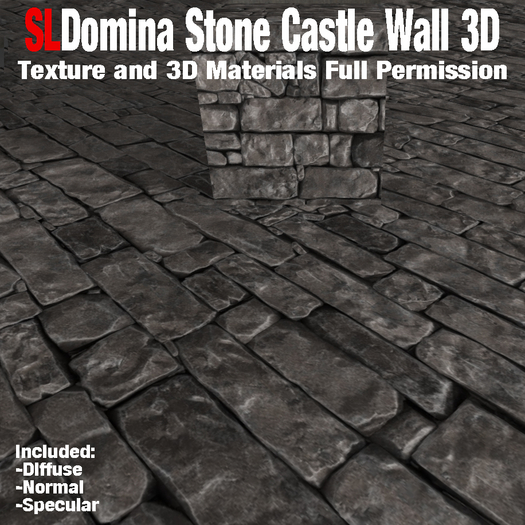 Second Life Marketplace - [FP] SLDomina Real Stone Castle Wall Textures ...