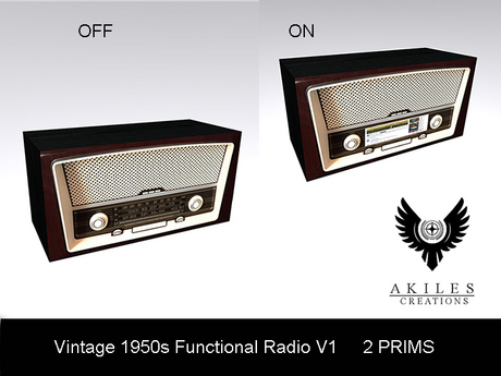 Second Life Marketplace - Vintage 1950s Functional Radio V1