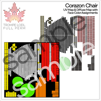 Second Life Marketplace - Trompe Loeil Full Perm - Corazon Chair [mesh]